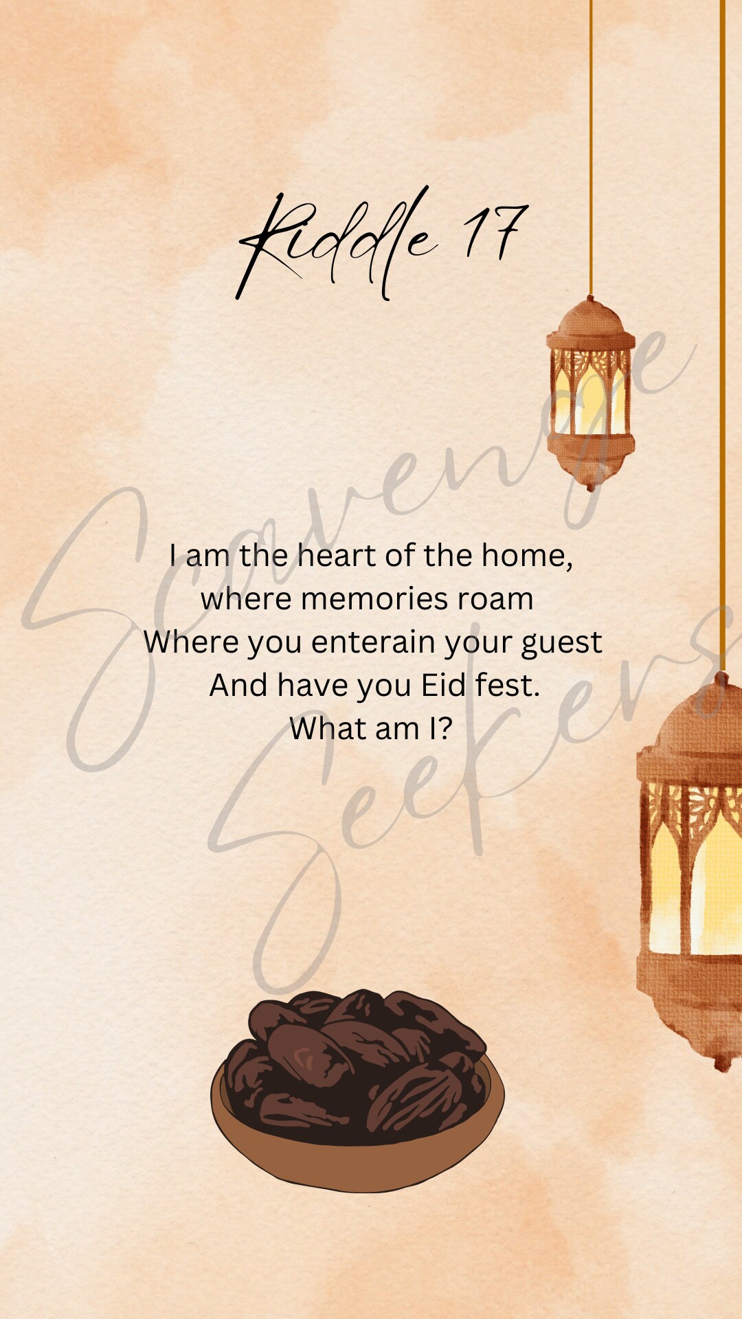 Eid Scavenger Hunt Clue Cards / Ramadan Kids Treasure Hunt Clues / Printable Eid Activities for ...