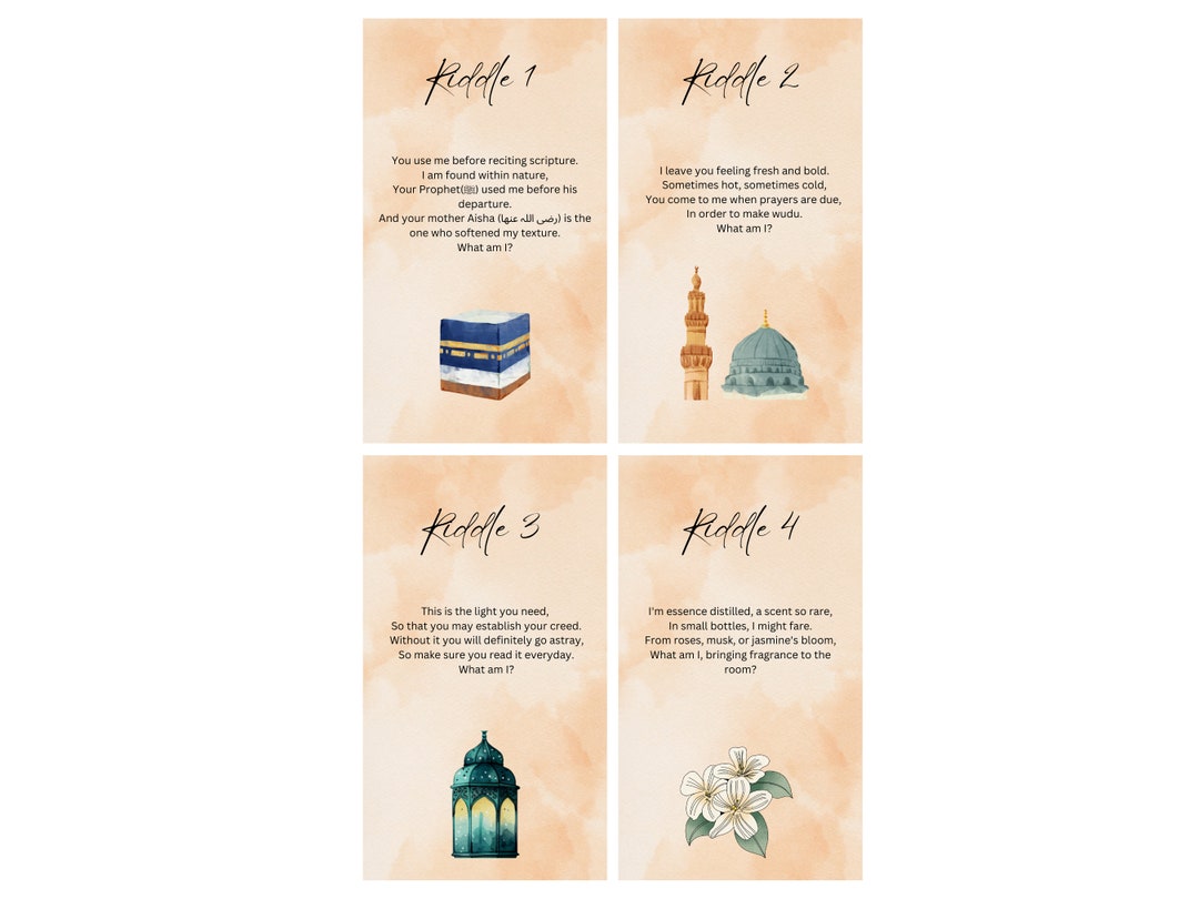Eid Scavenger Hunt Clue Cards / Ramadan Kids Treasure Hunt Clues / Printable Eid Activities for ...