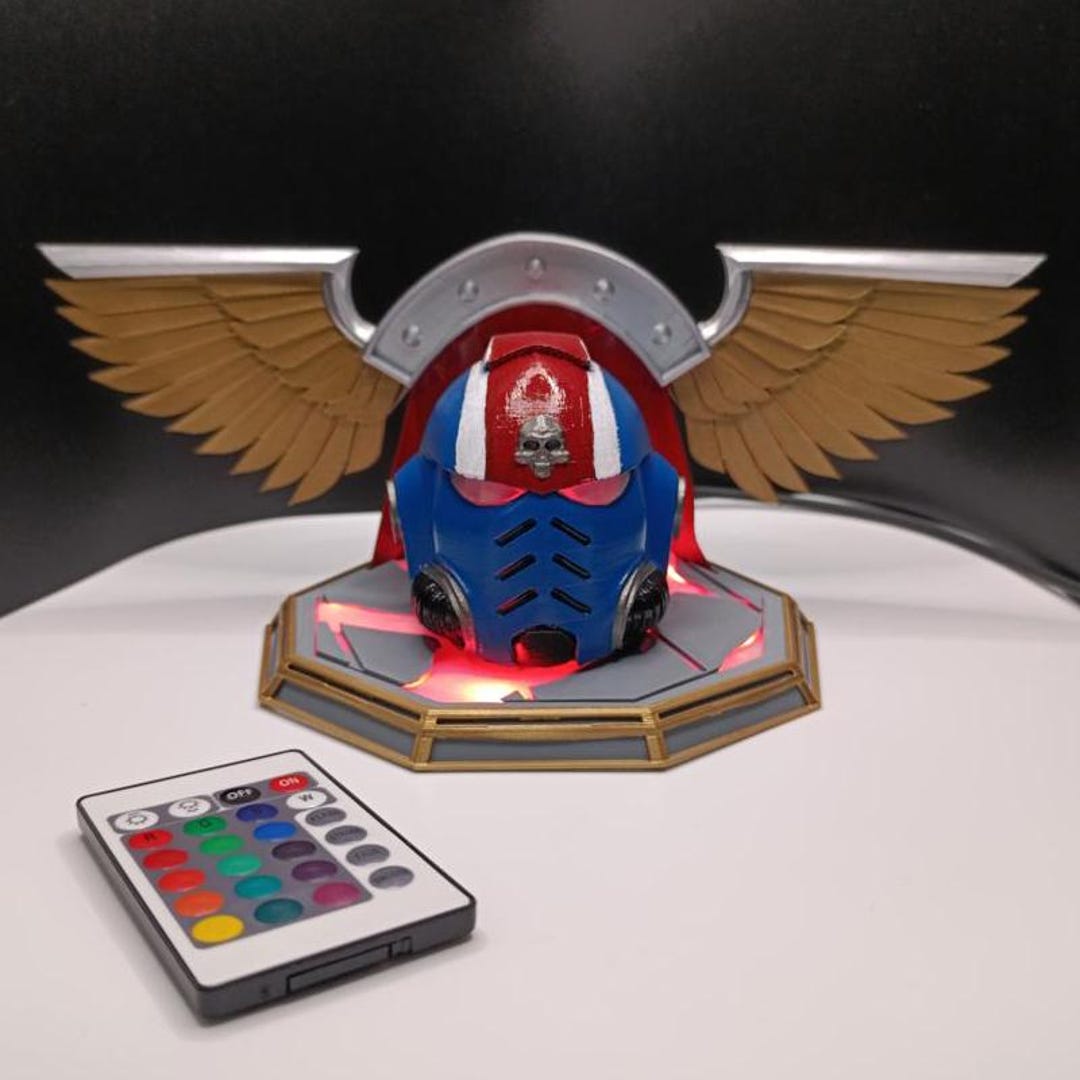 WH40 L Space Marineas L Inspired Lamp RGB L Helmet L 3D Printed L Hand ...