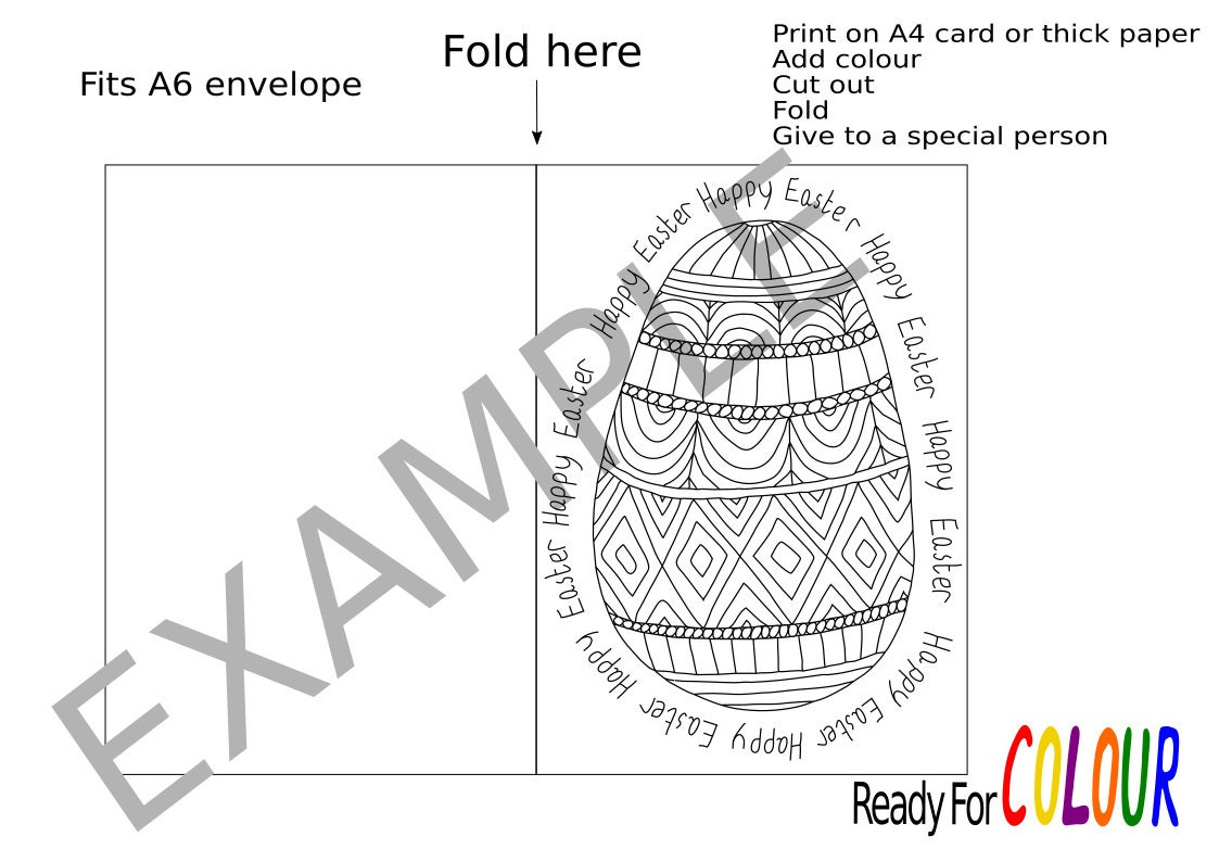 PRINTABLE Easter Egg Card to Download and Colour in 2 Different Designs ...