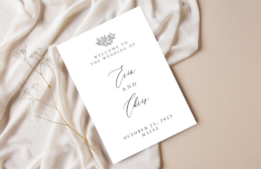 Wedding Ceremony Program Booklet- Ceremony Program- Bifold Program ...