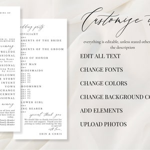 Wedding Ceremony Program- Ceremony Program- Wedding Program- Program ...