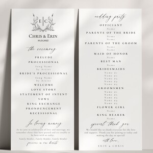 Wedding Ceremony Program- Ceremony Program- Wedding Program- Program ...
