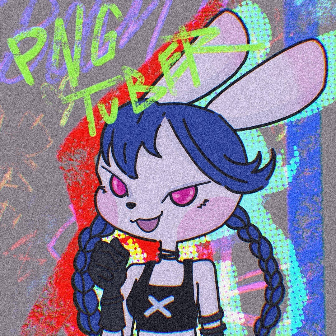 DIGITAL DOWNLOAD - Chaotic Bunny | Blue Bunny With Long Braids PNG ...