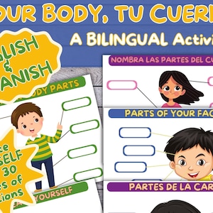 Your BODY, Tu CUERPO BILINGUAL Español Spanish Activity Human Body Face ...