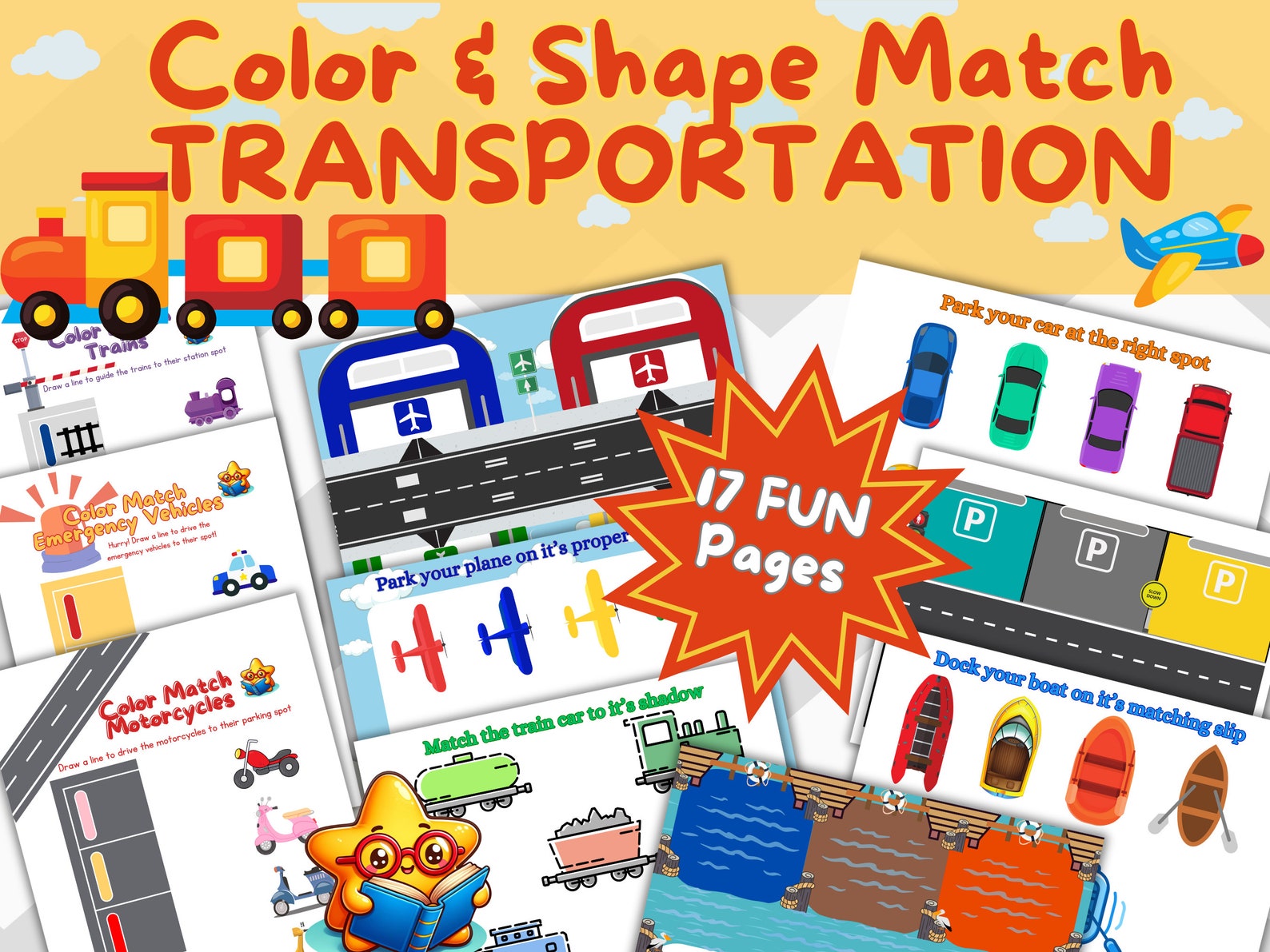COLOR MATCH TRANSPORT Preschool Montessori Kindergarten Toddlers ...