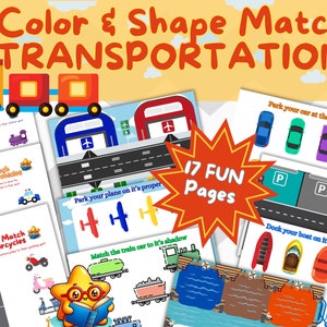 COLOR MATCH TRANSPORT Preschool Montessori Kindergarten Toddlers ...