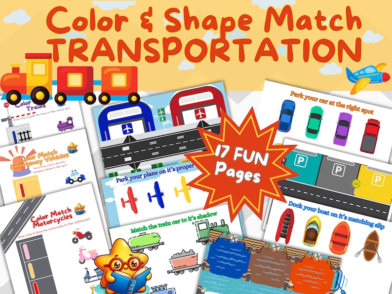 COLOR MATCH TRANSPORT Preschool Montessori Kindergarten Toddlers ...
