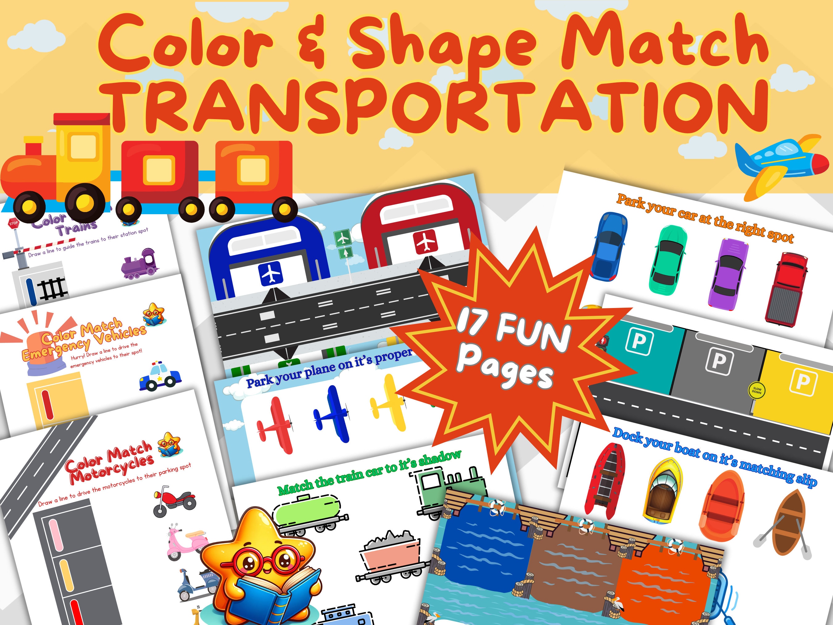COLOR MATCH TRANSPORT Preschool Montessori Kindergarten Toddlers ...