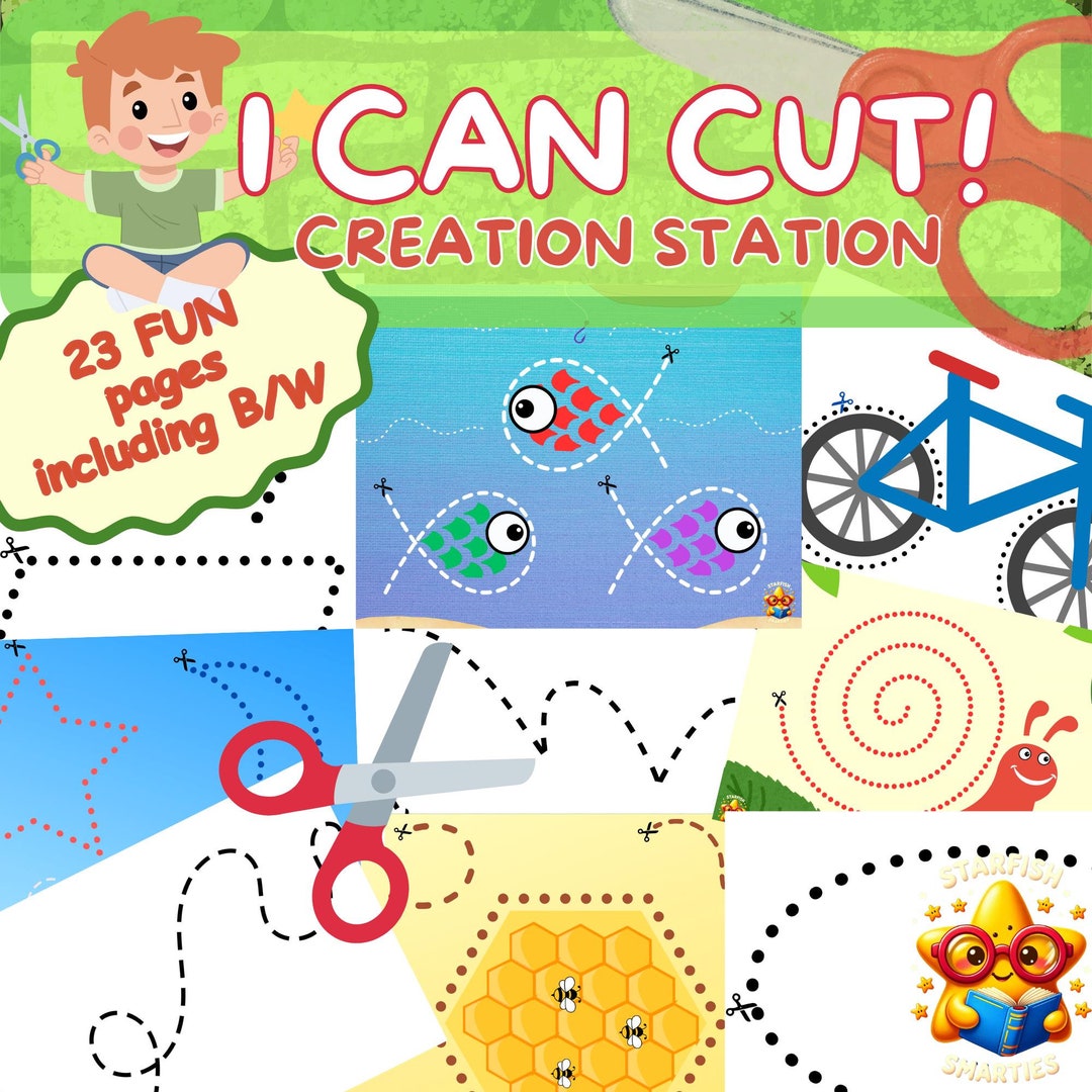 I CAN CUT! Cut Shapes Preschool Scissor Practice Homeschool Educational ...