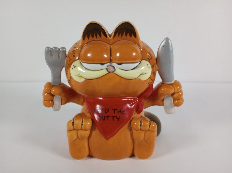 Vintage Garfield Enesco Ceramic Coin Piggy Bank - Etsy