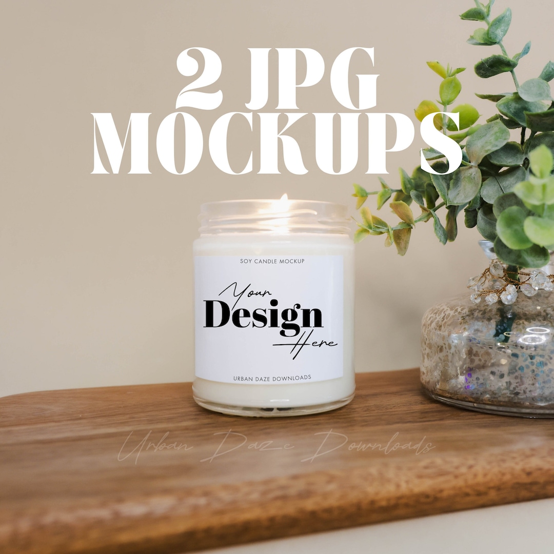 Printify Candle Mockup Rustic Soy Candle Mockup Boho White Soy Candle ...