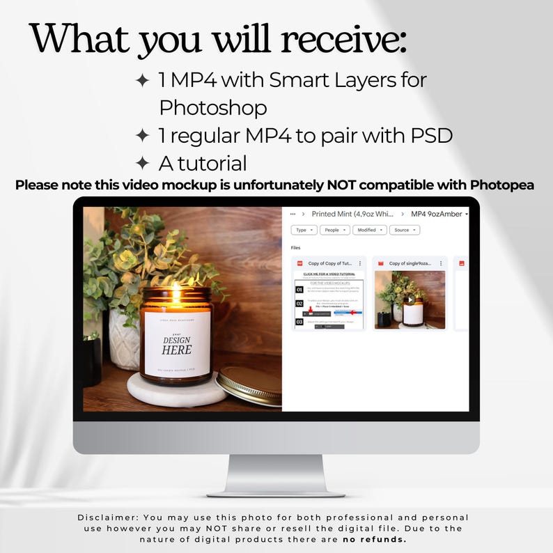 Amber Candle Mockup Video Smart Object 9oz Lit Candle Video PSD Amber ...