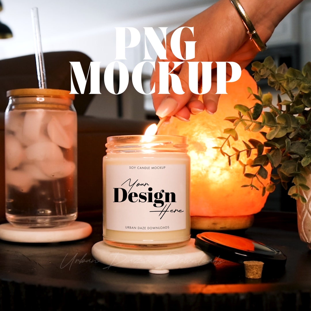 Printify Candle Mockup Aesthetic Soy Candle Mockup Product Photo Boho ...