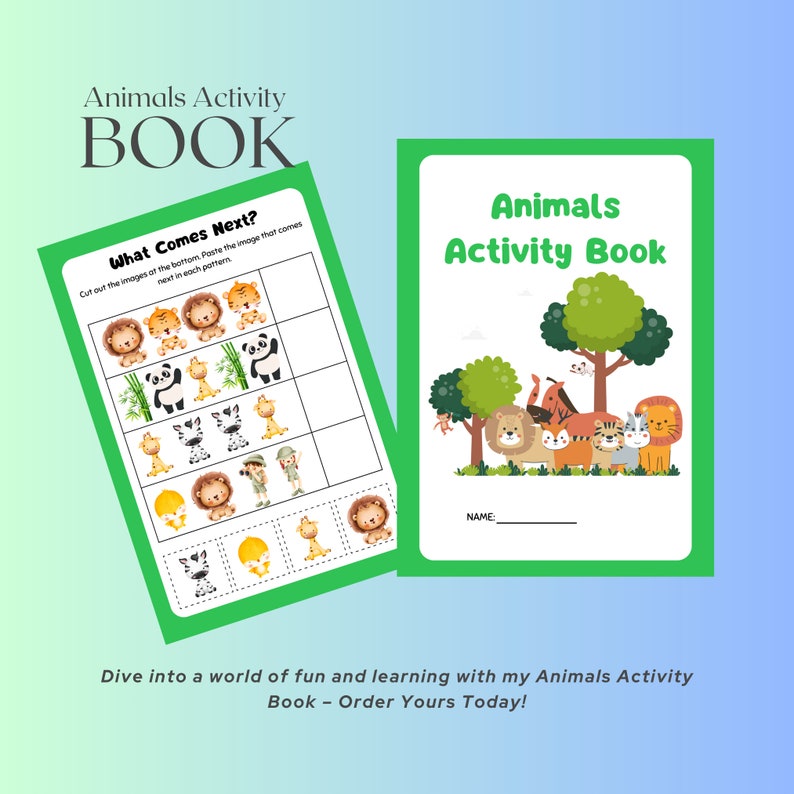 Wild Wonders: Animal Activity Printable Book for Kids Fun Learning ...