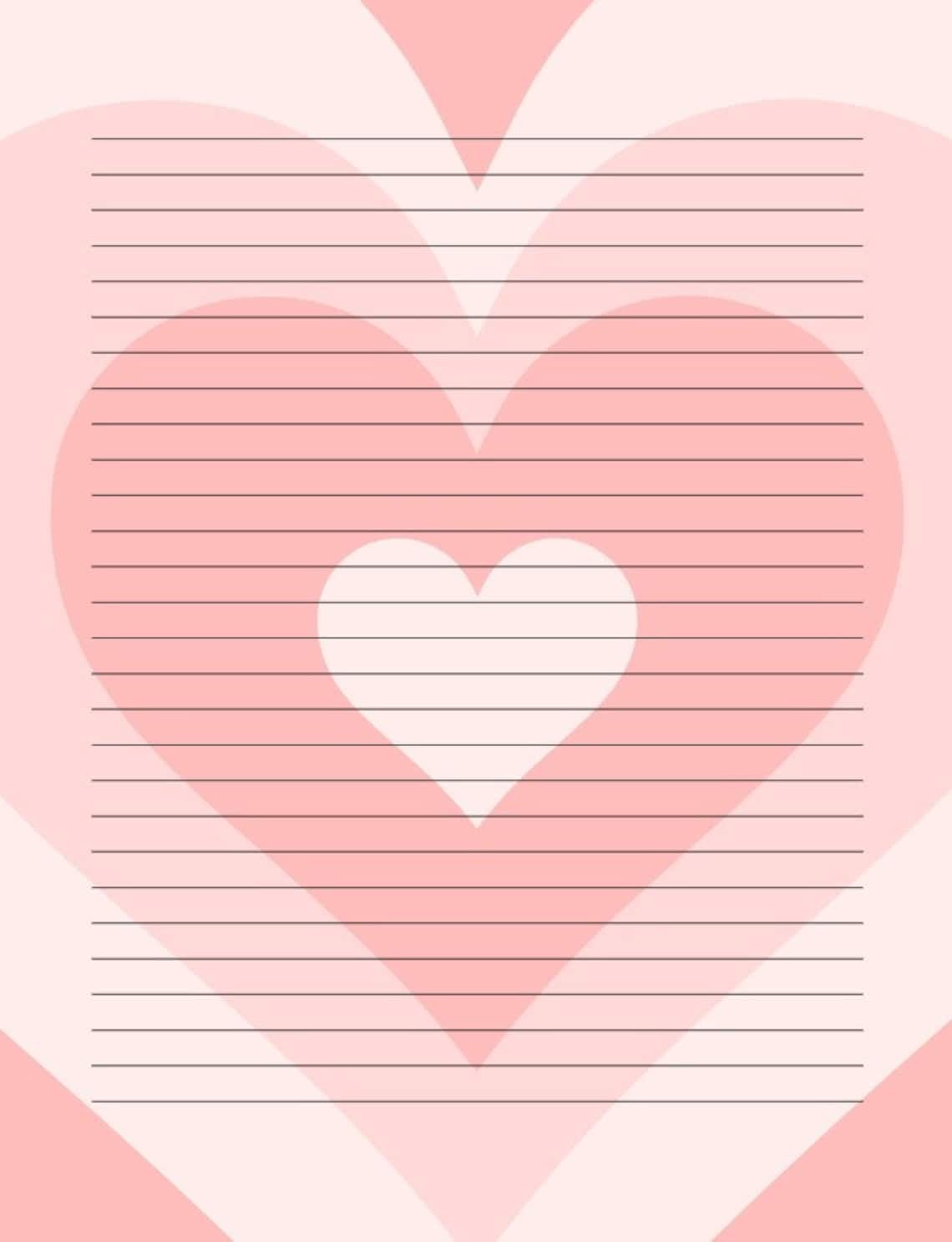 Heart Tunnel Lined Paper | Printable Stationary | Digital Download ...