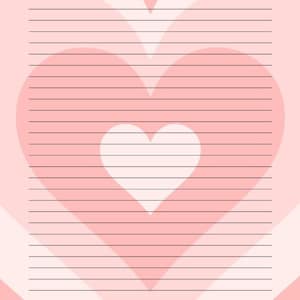 Heart Tunnel Lined Paper | Printable Stationary | Digital Download ...