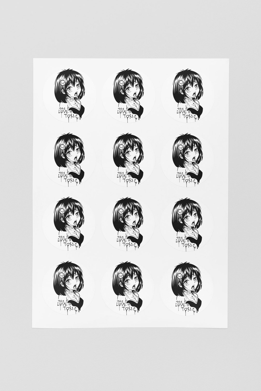 White Anime Hentai Love Is Toxic Meme Pixel Art Vinyl Sticker Etsy