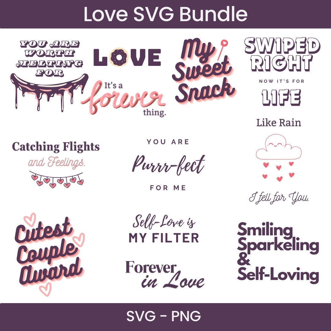 Love SVG Bundle, Valentine SVG Bundle, Love SVG, Couple Gift Svg ...