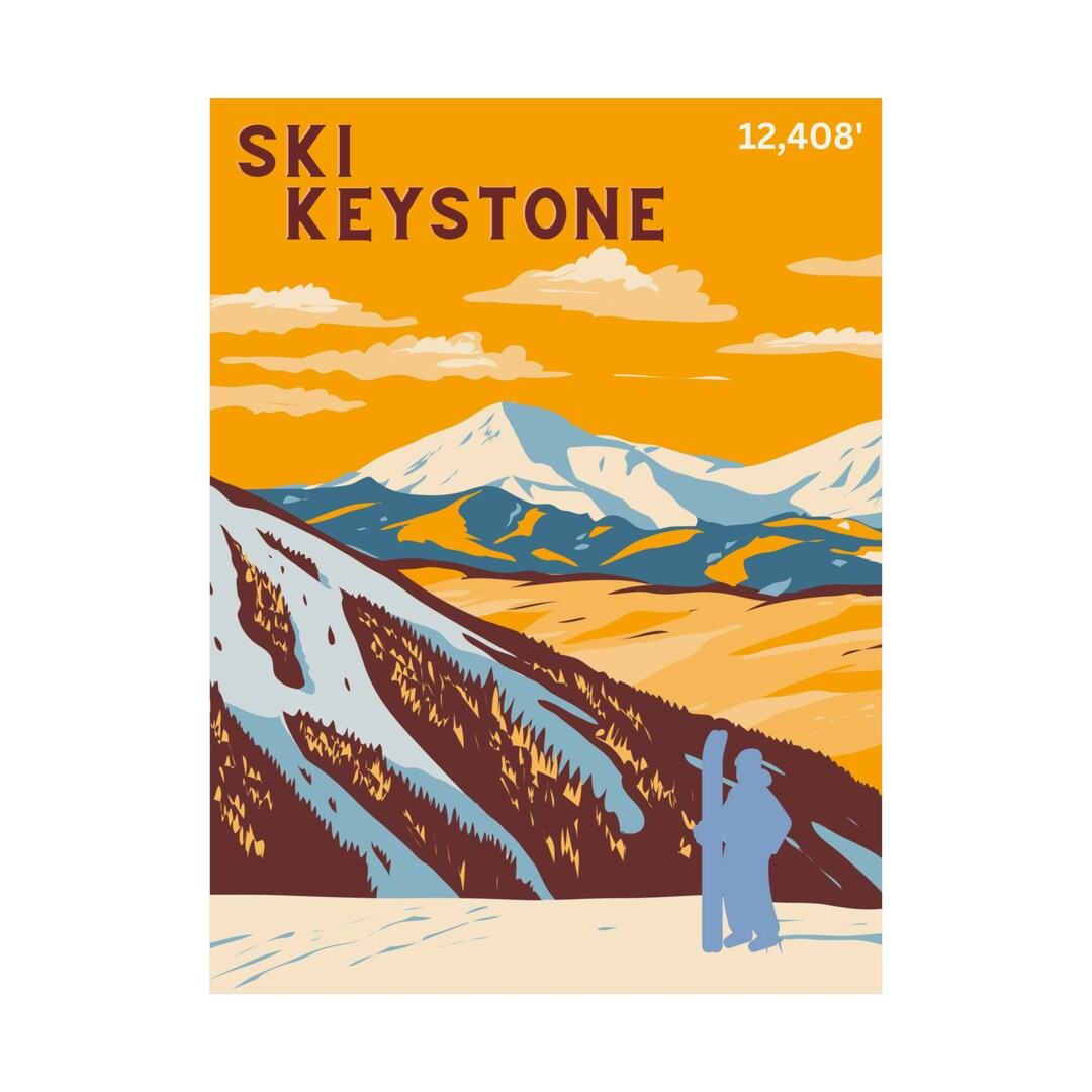 Ski Keystone Poster, Colorado Skiing Wall Art - Etsy