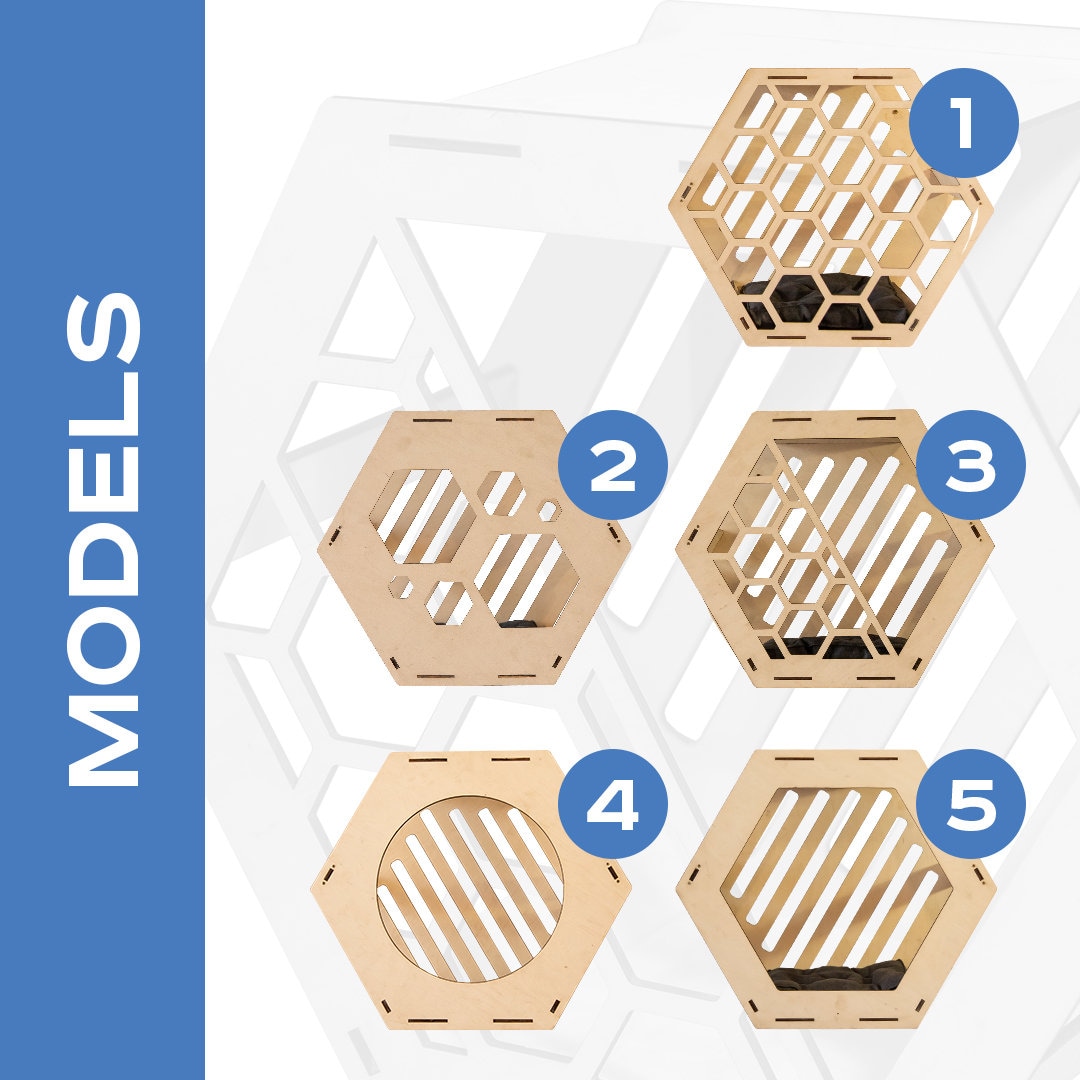 Hexagon Cat Wall Shelves & Cat Wall Steps, Cat Wall Tree With ...