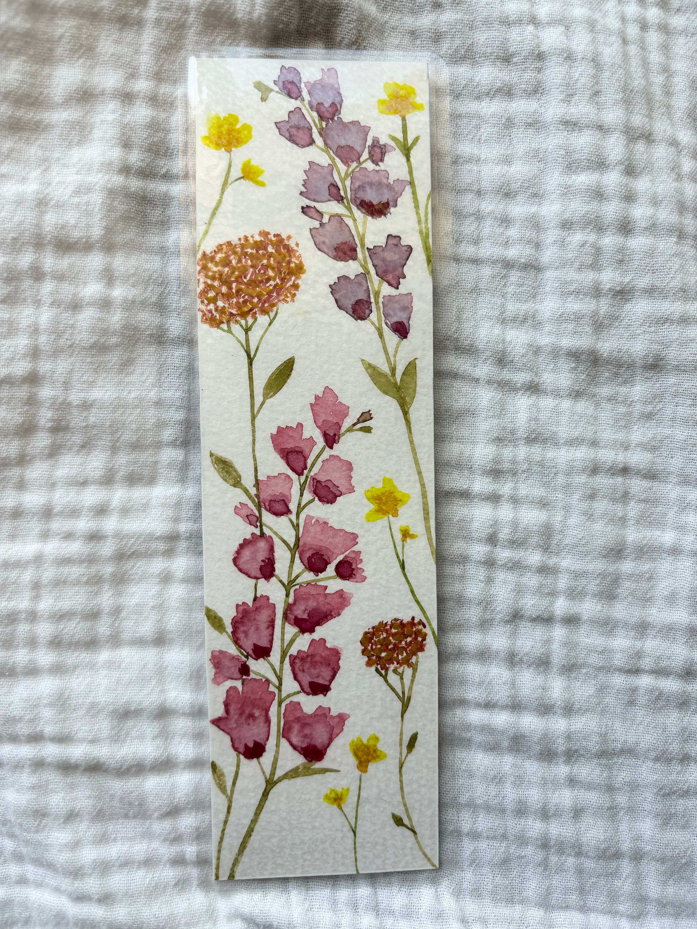 Hand Painted ORIGINAL Wildflower Bookmark, Laminated Bookmark, Flower ...