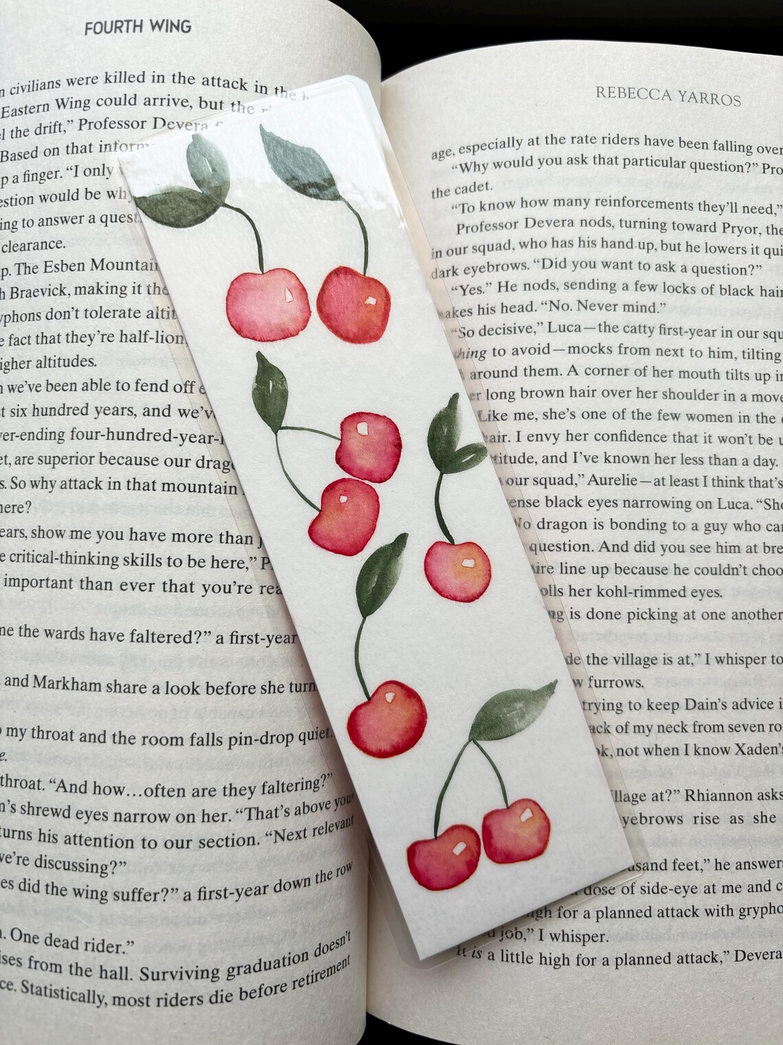 ORIGINAL Hand Painted Watercolor Bookmark, Cherry Bookmark, Watercolor ...