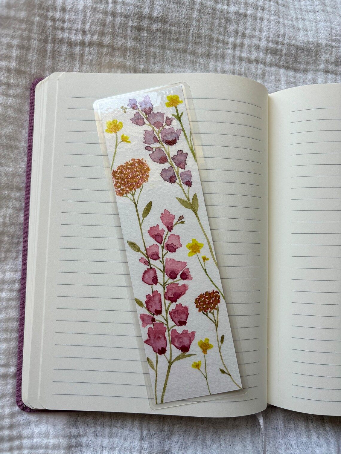 Hand Painted ORIGINAL Wildflower Bookmark, Laminated Bookmark, Flower ...