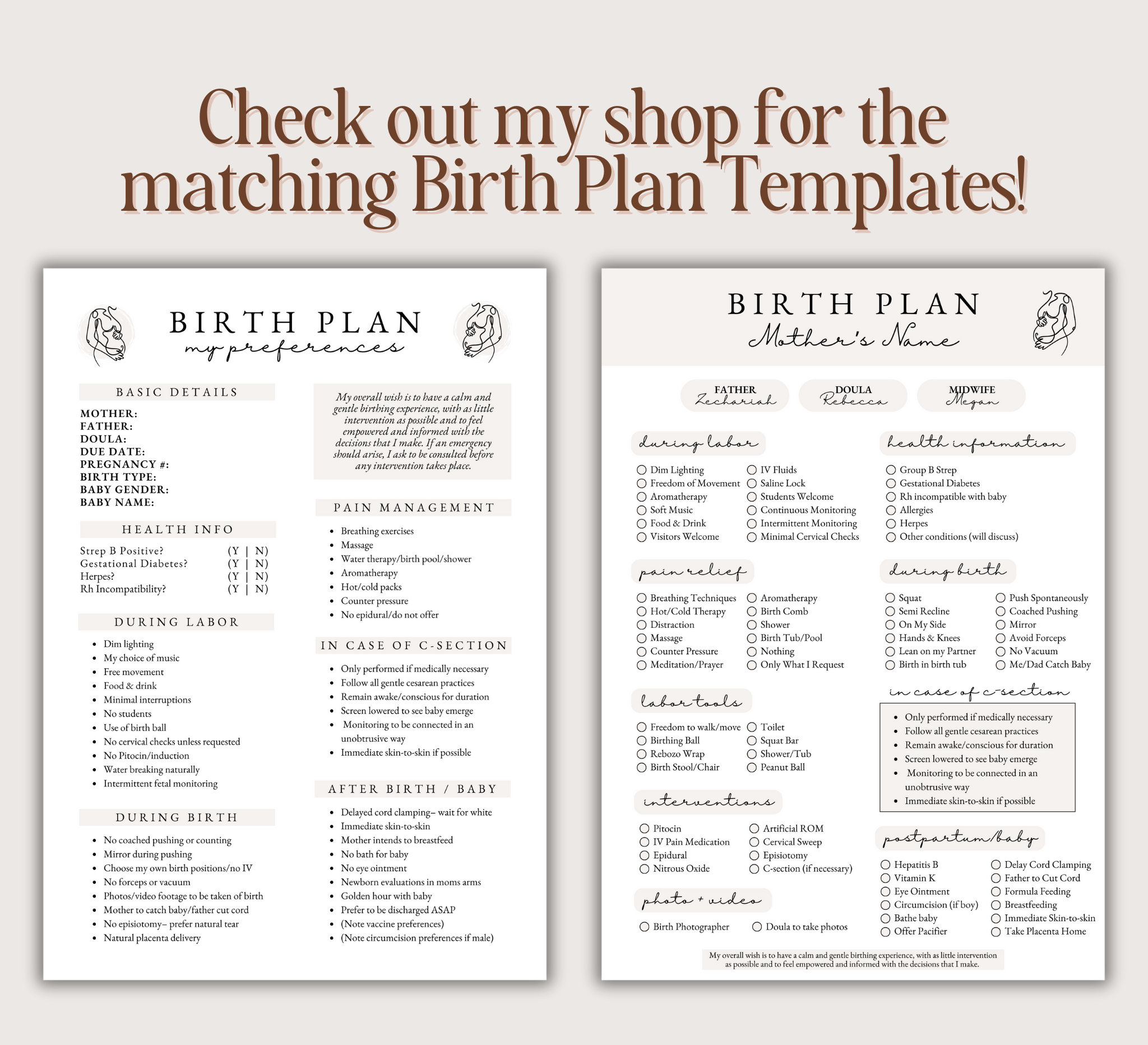 Home Birth Checklist, Editable Checklist, Home Birth Prep List for ...