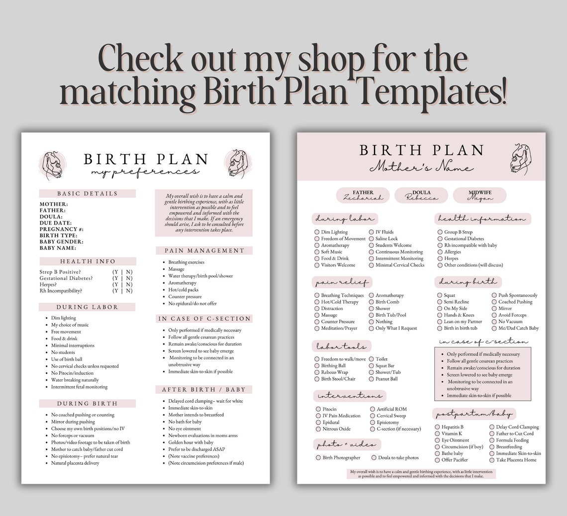 Simple Hospital Bag Checklist, Editable Checklist, Birth Bag Checklist ...