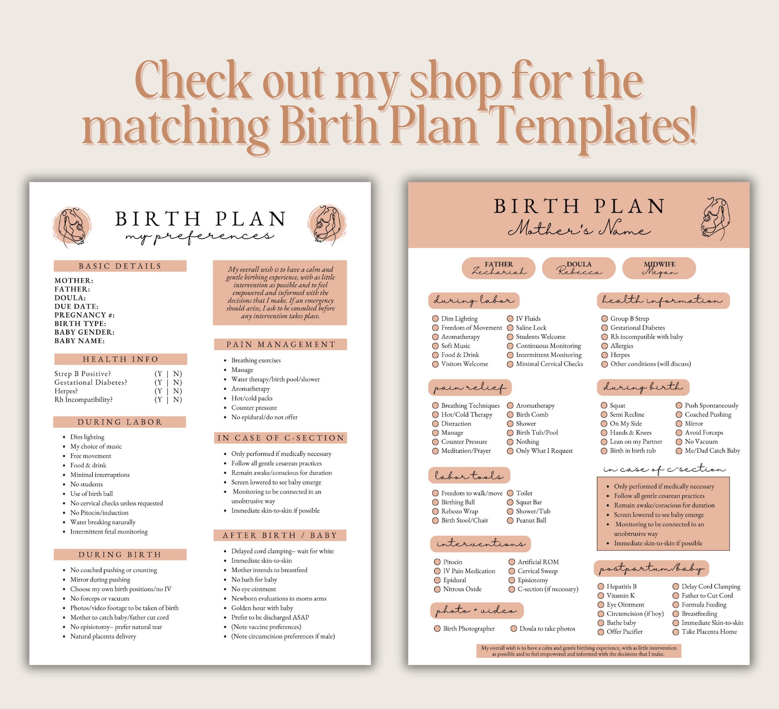 Printable Home Birth Checklist, Pregnant Mom Checklist, Editable Home ...