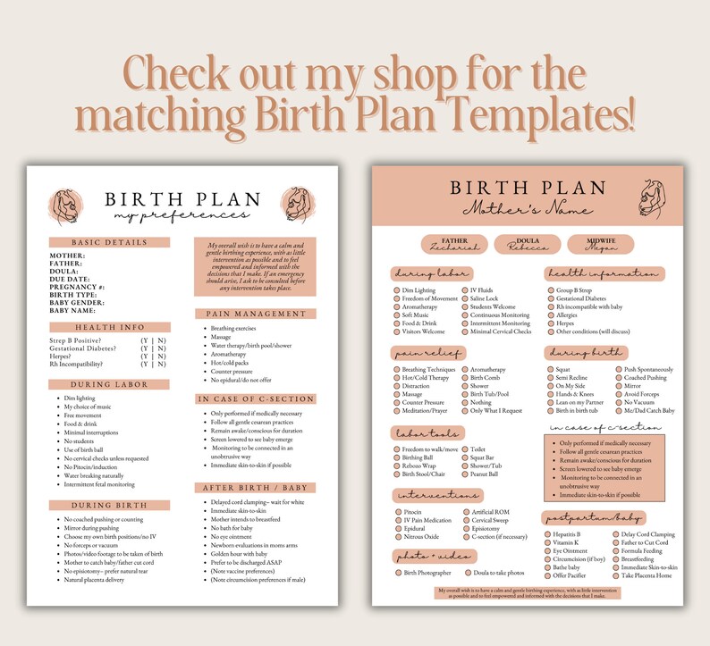 Printable Home Birth Checklist, Pregnant Mom Checklist, Editable Home ...