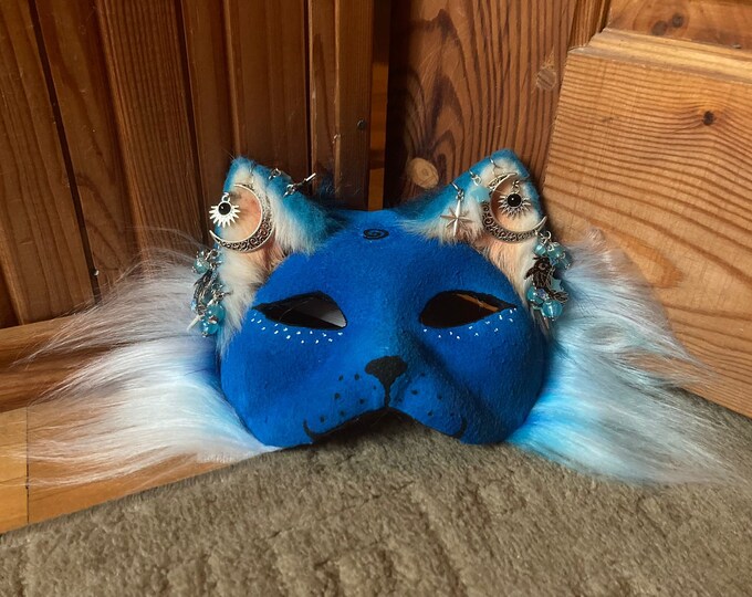 Blue Therian Cat Mask - Etsy