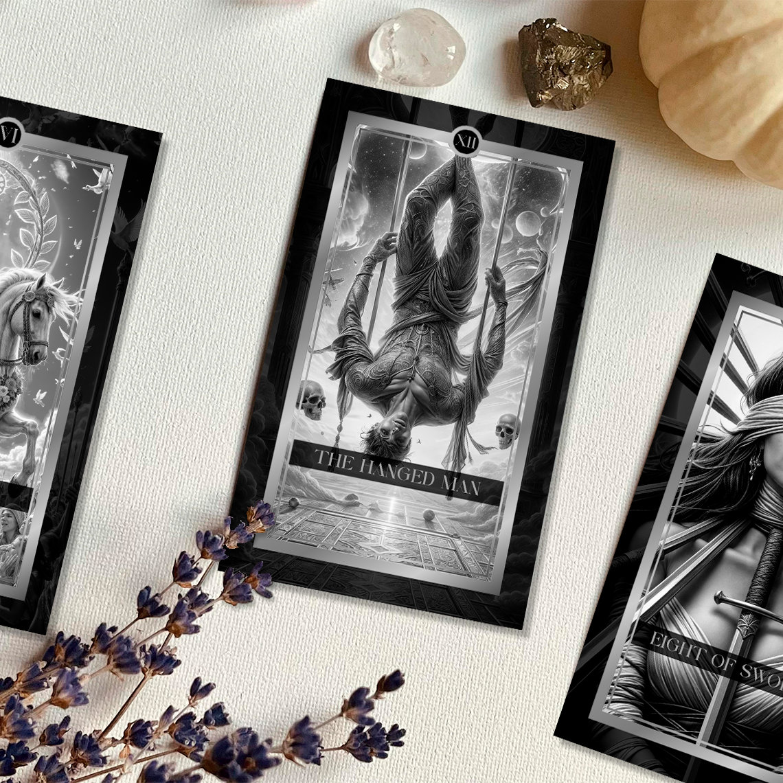 Complete Tarot Deck Black and White 78 Tarot Cards Printable Full Tarot ...