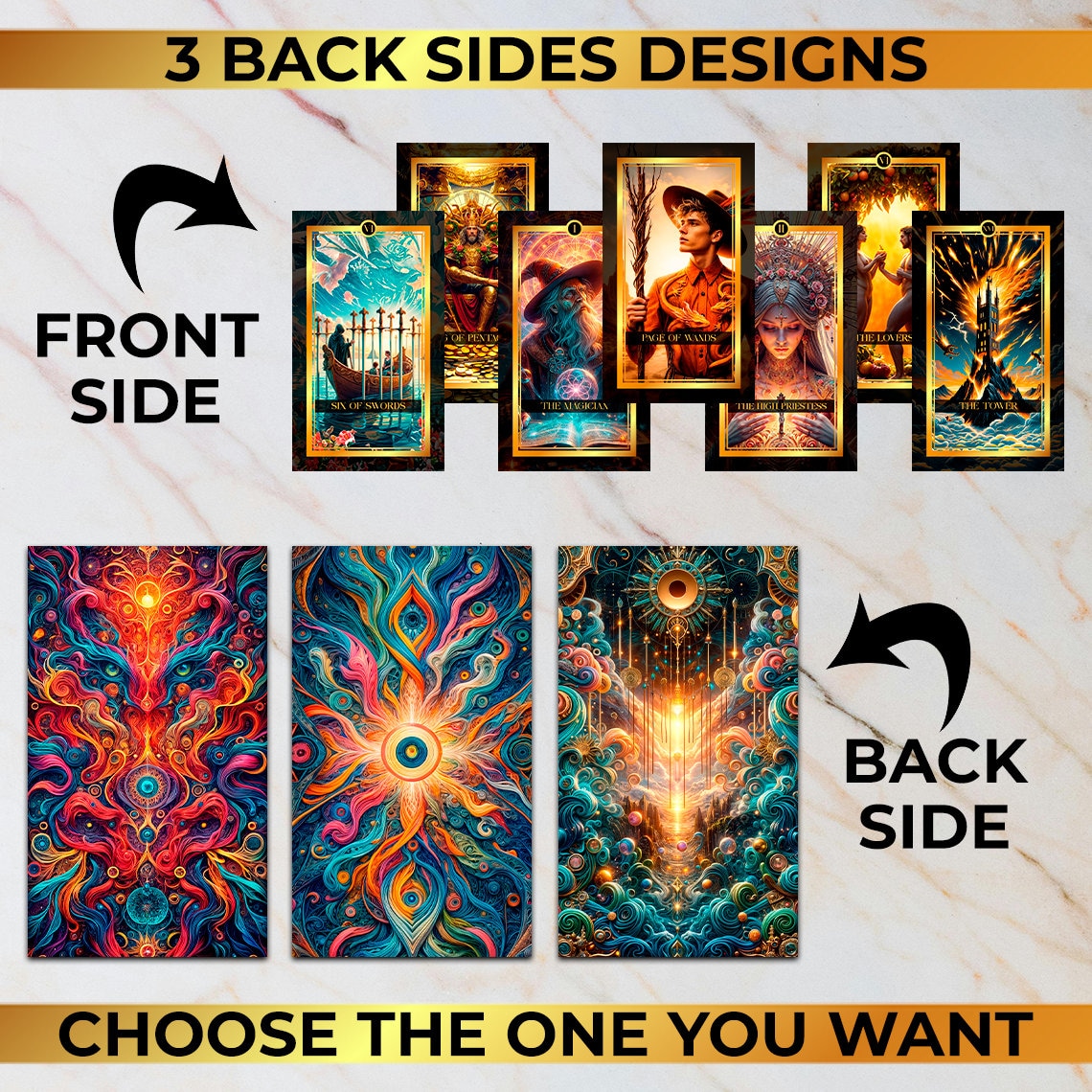 Complete Tarot Deck 78 Tarot Cards Printable Full Tarot Cards Deck ...