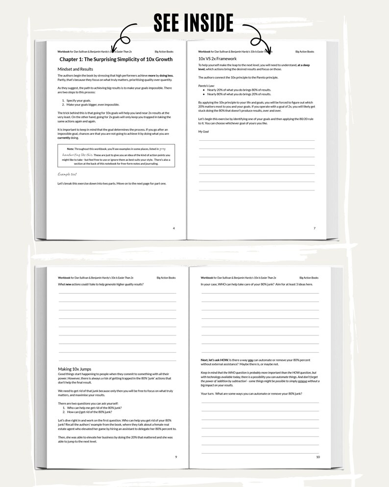 Workbook for 10x is Easier Than 2x by Dan Sullivan & Benjamin Hardy ...