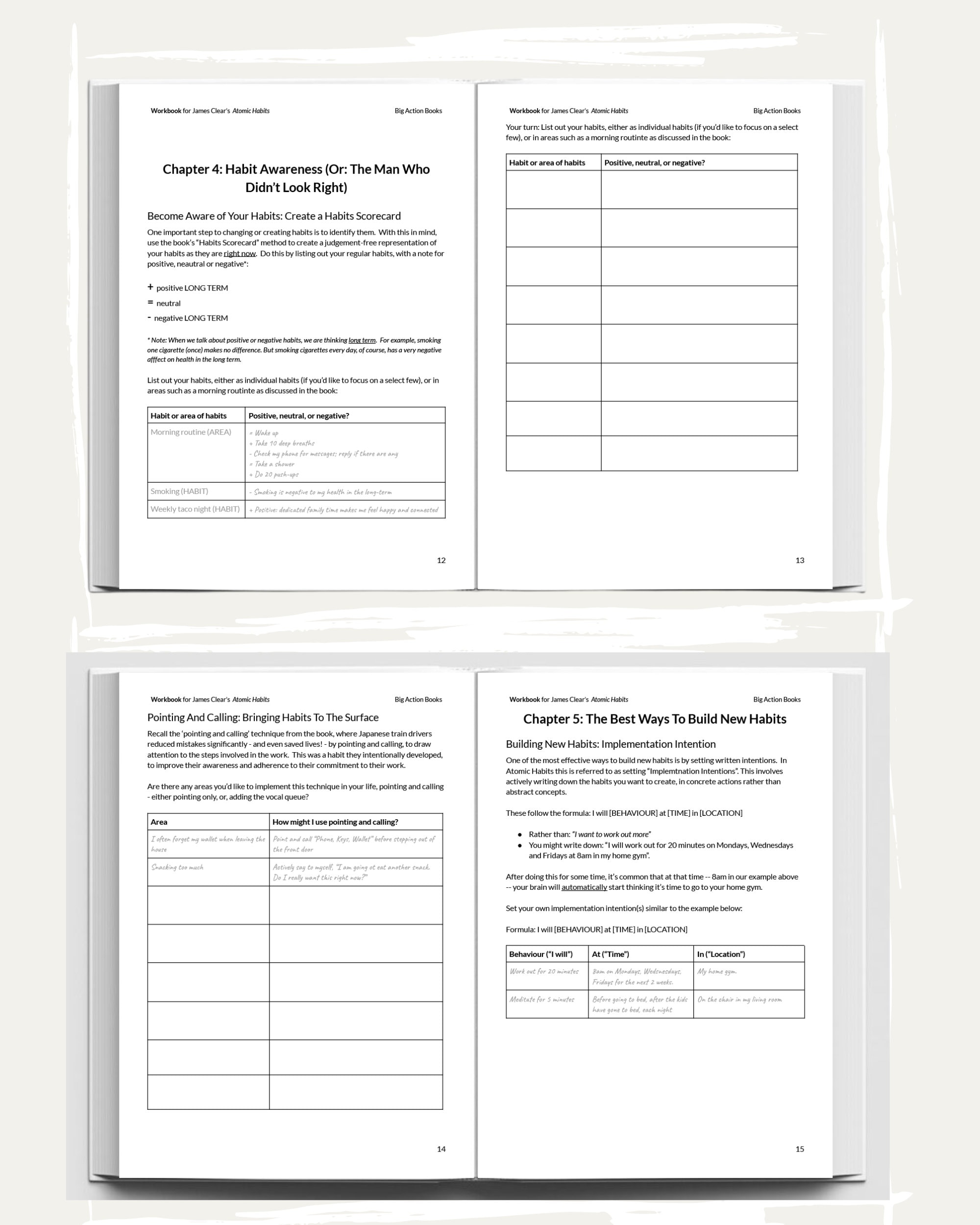 Workbook for Atomic Habits by James Clear PRINTABLE Companion Book Form ...