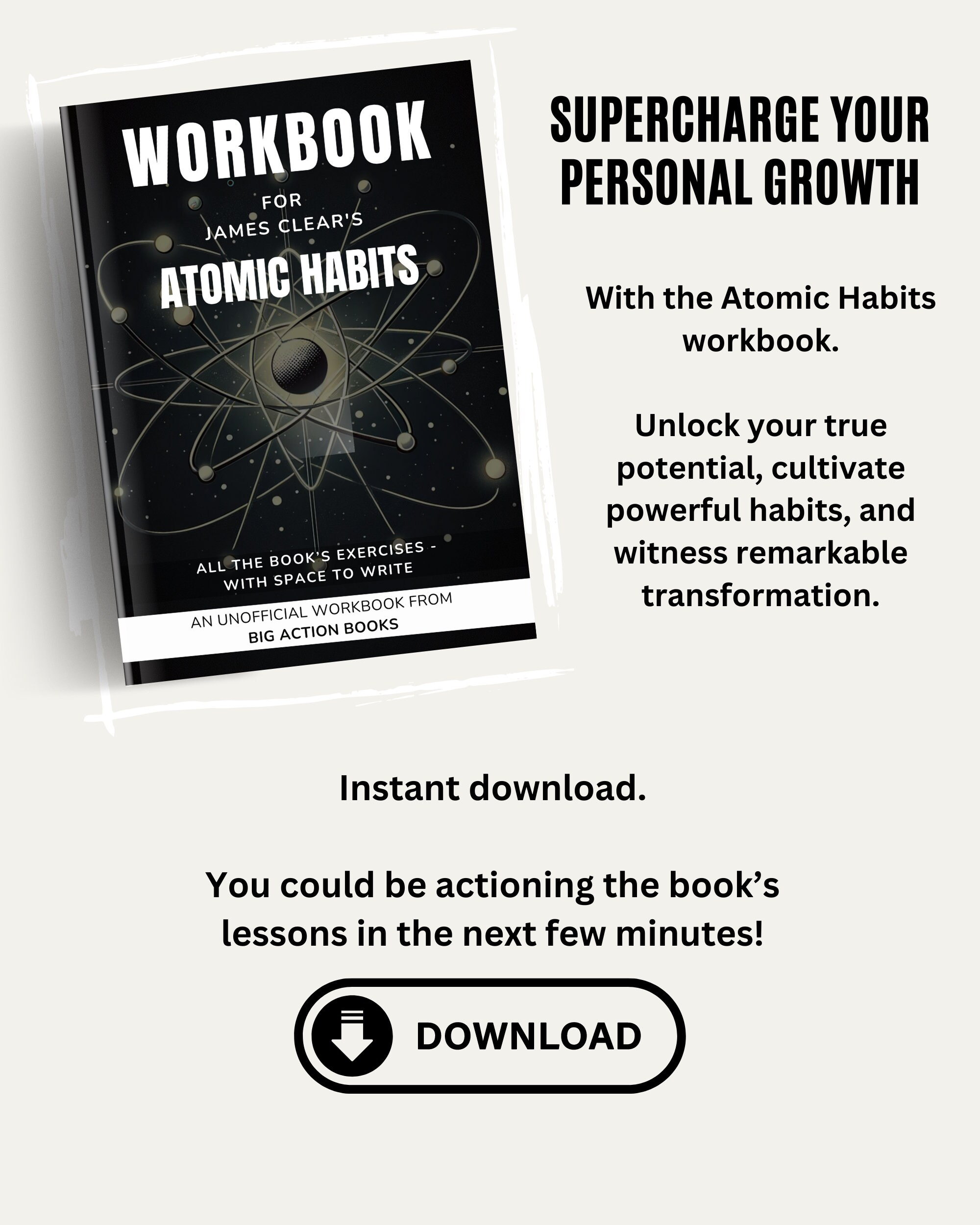 Workbook for Atomic Habits by James Clear PRINTABLE Companion Book Form ...