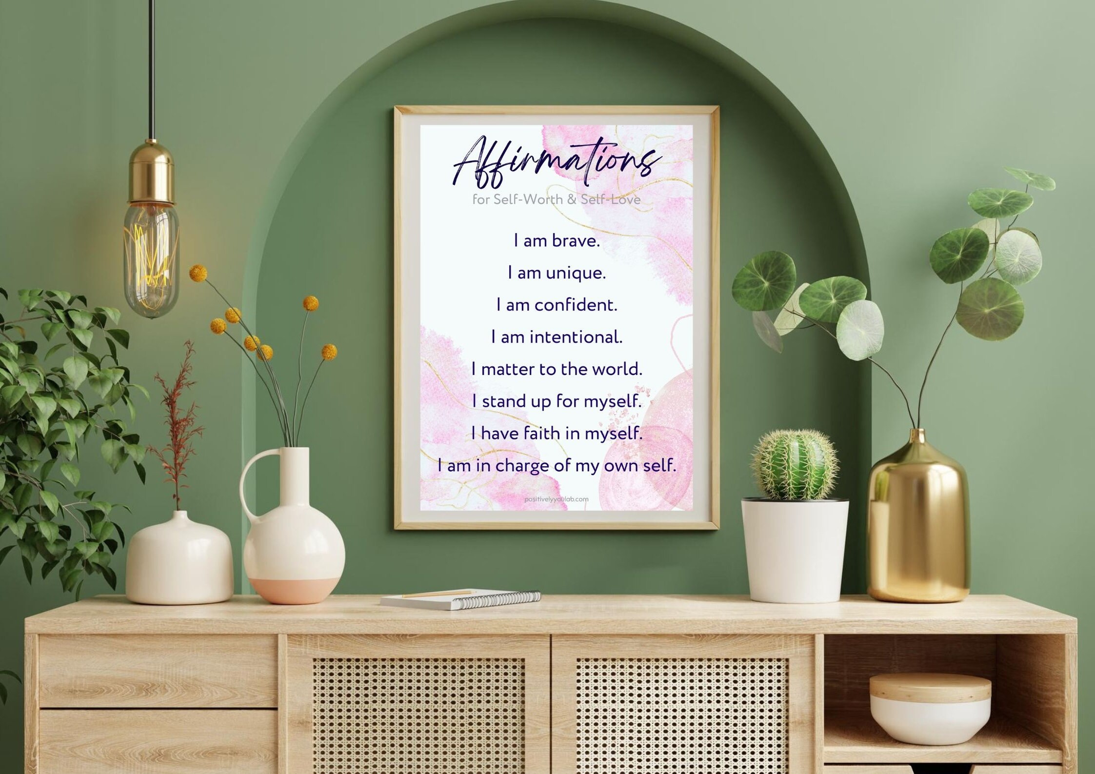 Affirmations for Self Care & Self Worth 601 - Floral Pastel Beautiful ...