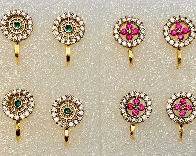 AD Nose Press Pin |american Diamond Nose Pin| CZ Nath| CZ Nose Pin ...