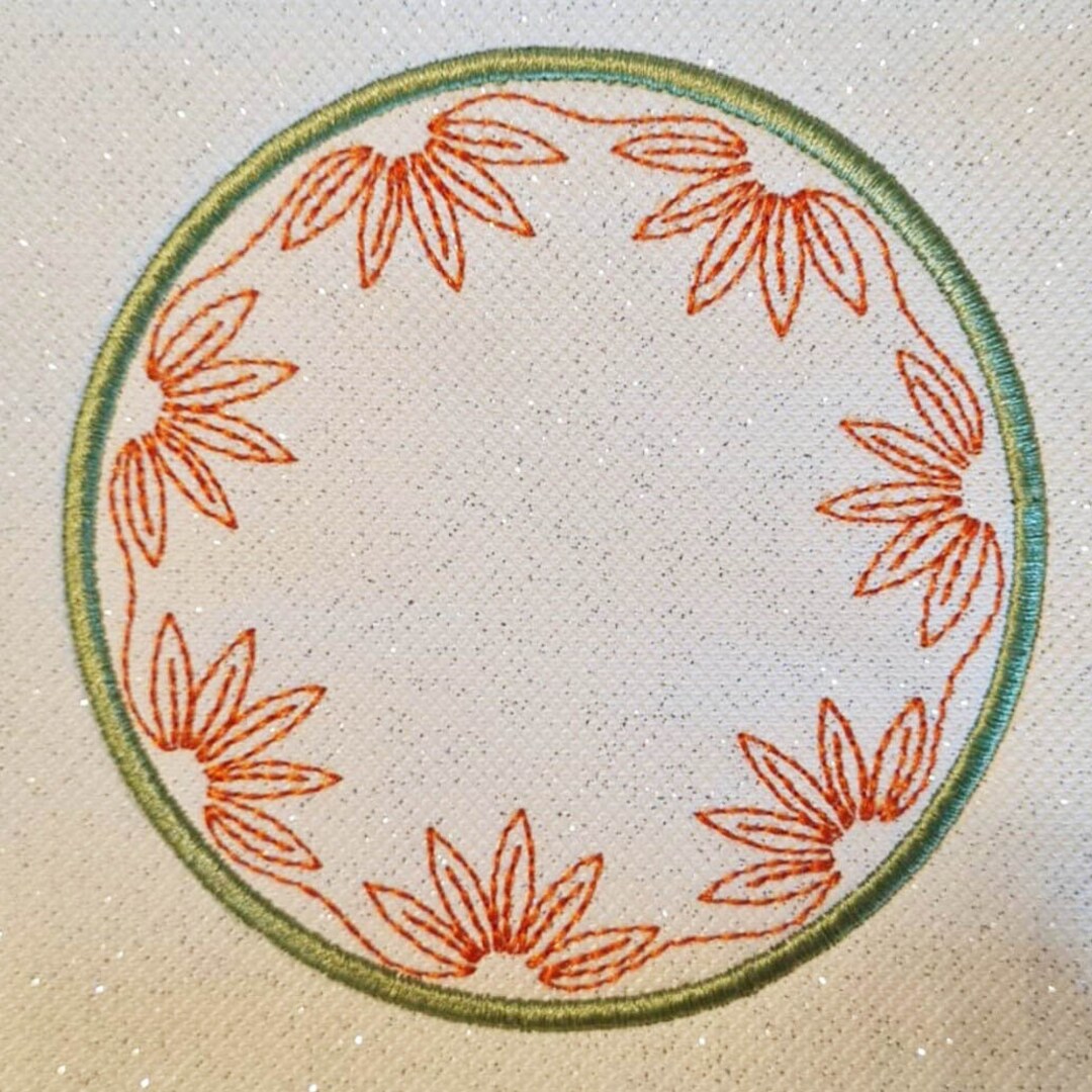 Embroidery File Aster ITH Coaster Flowers Flower Tendril 4 Files 10 X ...