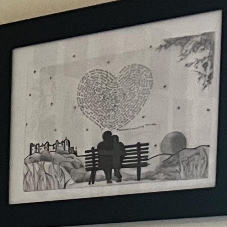 Hand-drawn Song Lyrics Art | Custom Text Illustration (framed or ...