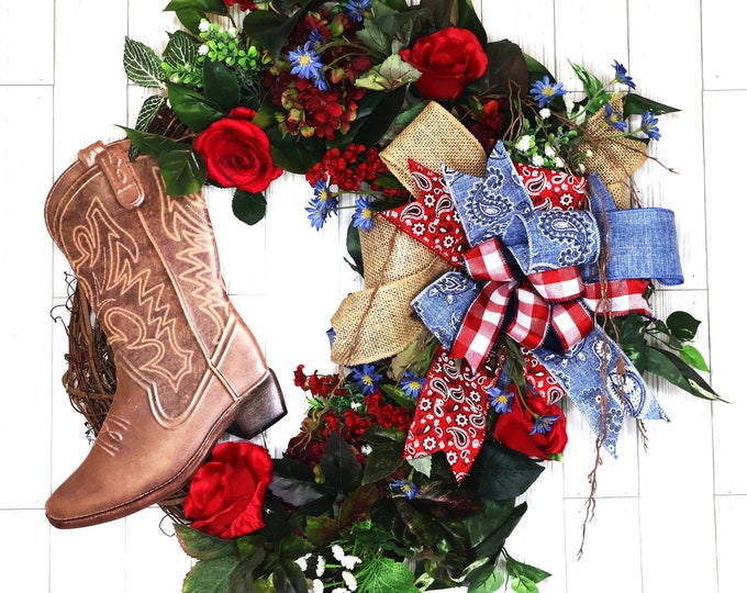 Glam Cowboy Rodeo Western Wreath Brown Cowgirl Wreath Décor Metal ...