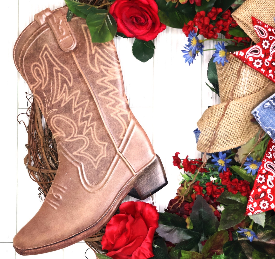 Glam Cowboy Rodeo Western Wreath Brown Cowgirl Wreath Décor Metal ...