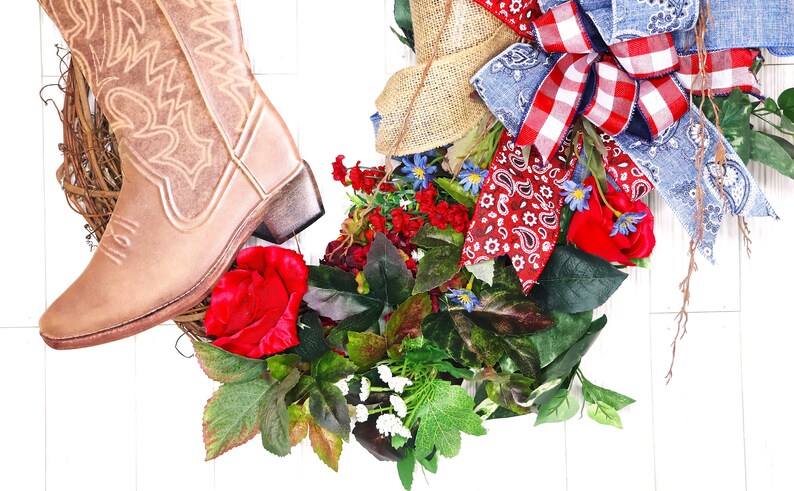 Glam Cowboy Rodeo Western Wreath Brown Cowgirl Wreath Décor Metal ...