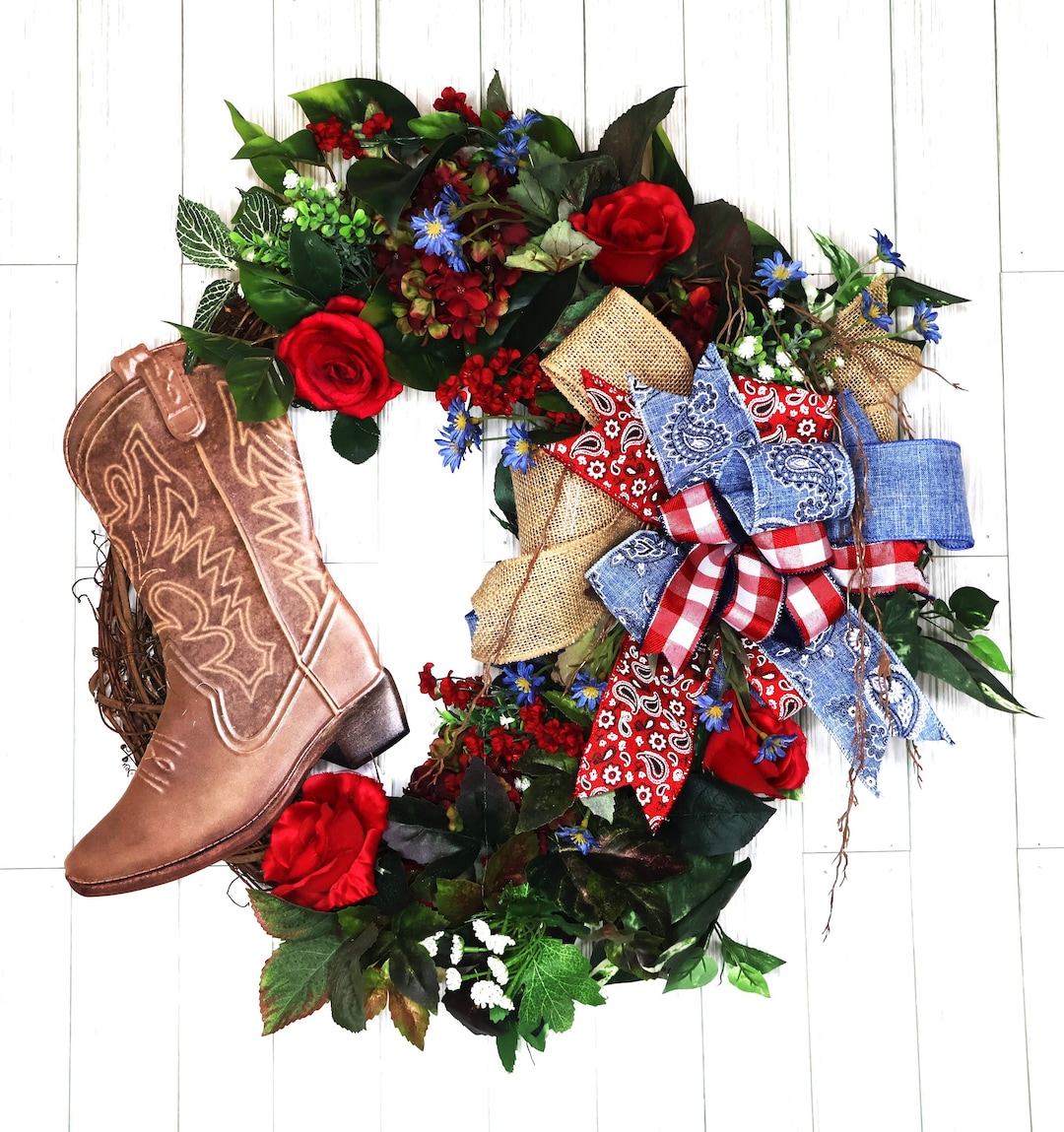 Glam Cowboy Rodeo Western Wreath Brown Cowgirl Wreath Décor Metal ...