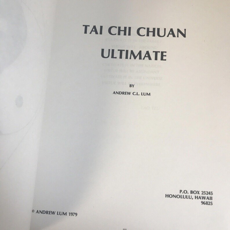 Kung Fu Combat Tai Chi Chuan by Andrew Lum 1974 - Etsy