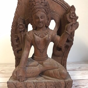 Wooden Tibetan Buddhist Tara Statue - Etsy