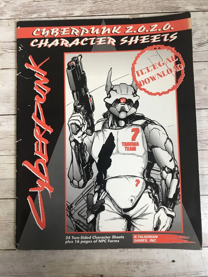 Cyberpunk 2020 Character Sheets R. Talsorian Games RPG - Etsy