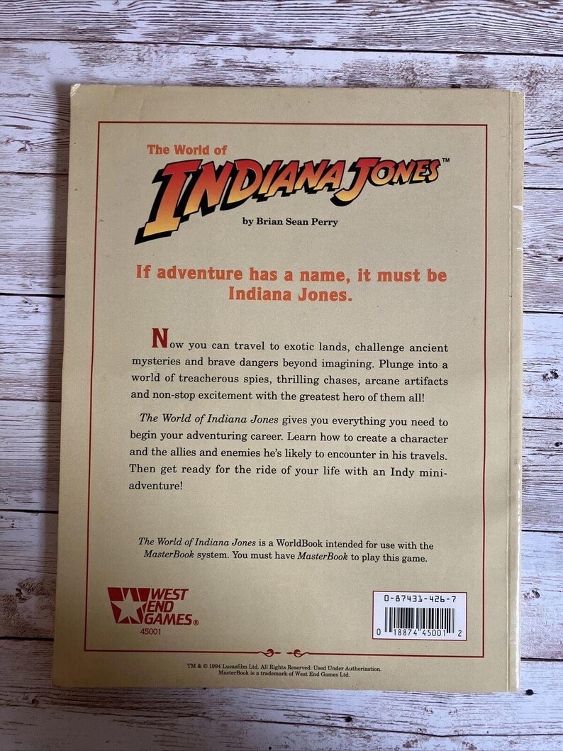 West End Indiana Jones World of Indiana Jones - Etsy